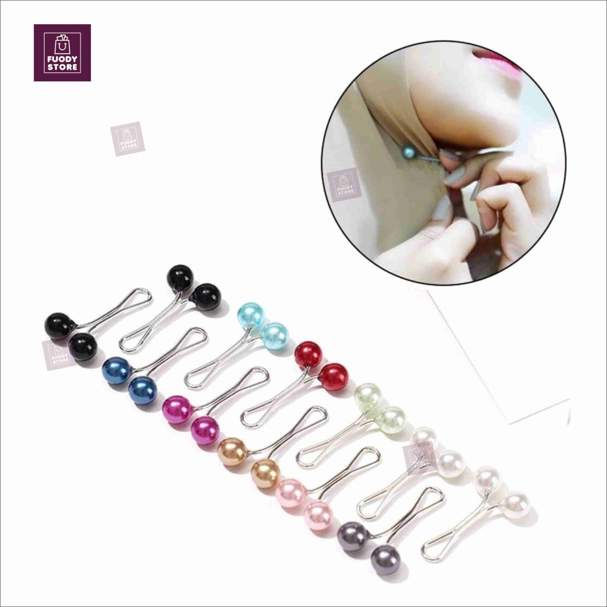 8 pcs Multicolor Scarf Pins Clips Fancy – U-Shaped Hijab Scarf Clips ...